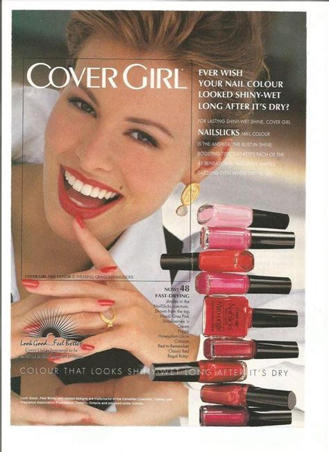 1993 Cover Girl Nail Polish Ad Niki Taylor Covergirl Retro Makeup