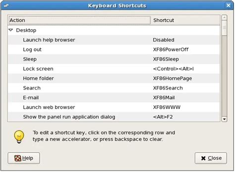 centos desktop keyboard shortcuts techotopia