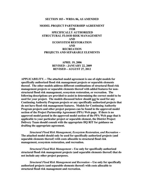 The Attached Model Agreement Is One Of Eight Models For Usace Army Fill Out Sign Online