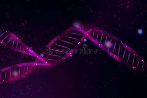 DNA Structure Digital Illustration In Space Colorful Background Neural