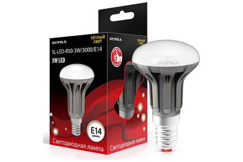 Светодиодная лампа Supra LED SL-LED-R50-3W/3000/E14 - выгодная цена ...