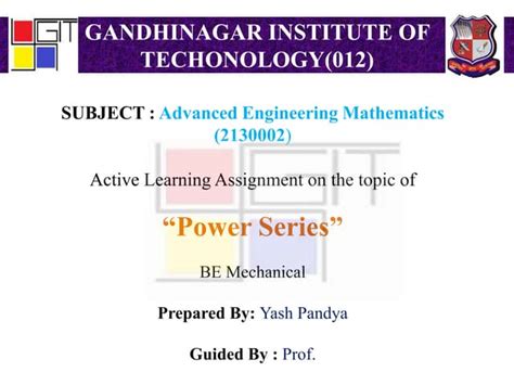 Analytic Function Of Power Series Ppt