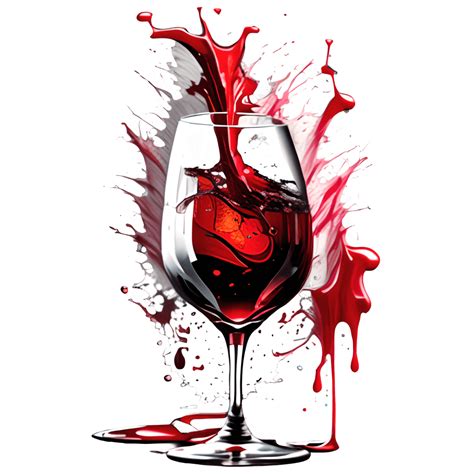 Red Wine Glass Splash Graphic · Creative Fabrica
