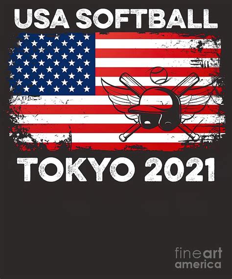 Softball Tokyo 2021 Team Summer Sport Games Usa Painting By Stewart