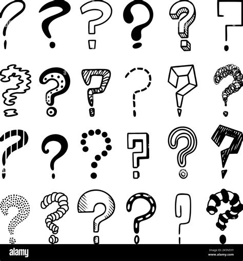 Sketch Question Marks Why Signs Questions Doodle Mark Set