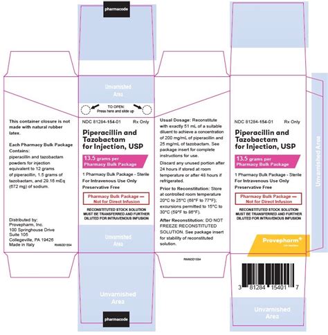 Piperacillin And Tazobactam Package Insert