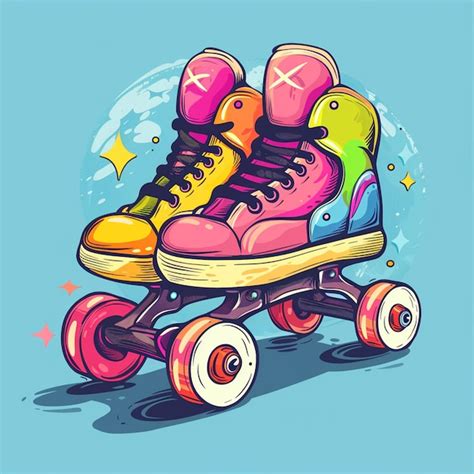 Roller Skates Illustration Icon Cartoon Graphic Premium Ai Generated