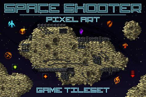 Pixel Art Spaceship 2d Game Sprites