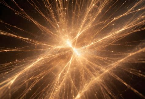 Abstract Image With Glowing Golden Lines Radiating From A Central Point Resembling A Cosmic