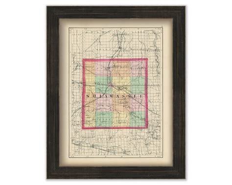 SHIAWASSEE COUNTY Michigan 1873 Map Replica Or Genuine Etsy
