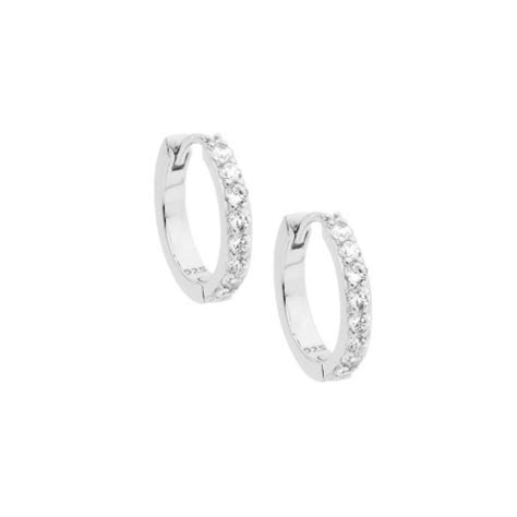 Silver Hoops With Cubic Zirconia S Max Wilson Diamond Jewellers