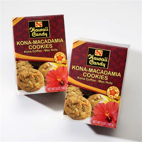 Kona Coffee Macadamia Nut Cookies 5 Oz Hawaii Candy