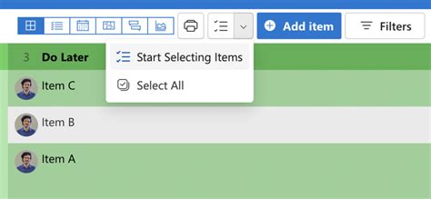 editing multiple items at the same time priority matrix help