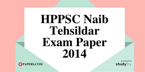 HPPSC Naib Tehsildar Solved Exam Paper 2014 6Papers