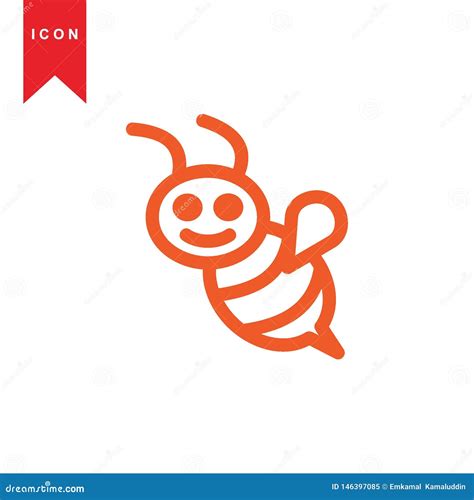 Icono de la abeja stock de ilustración Ilustración de cubo