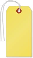 4¾ in x 2 3 8 in Yellow Tags with strings SKU T358 5 S YL