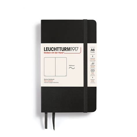 Leuchtturm1917 A6 Pocket Softcover Plain Notebook Black