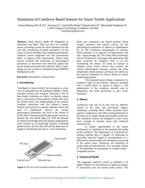 Pdf Simulation Of Cantilever Based Sensors For Smart · Simulation