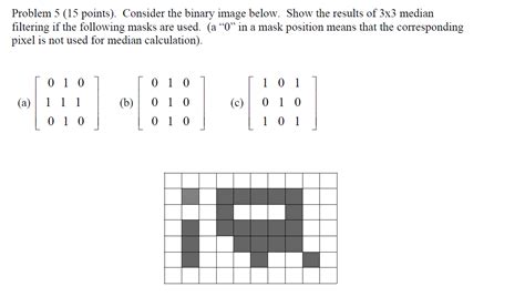 solved problem 5 15 points consider the binary image