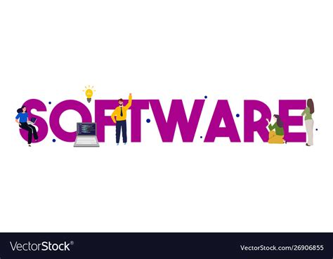 Software Web Development Programming Concept Vector Image