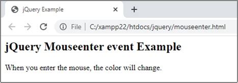 JQuery Mouseenter Method CodingTag