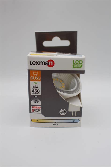 Ampoule LED lexman GU 5.3 Blanc neutre 4000k 450 lumens - A.C.A.B ...