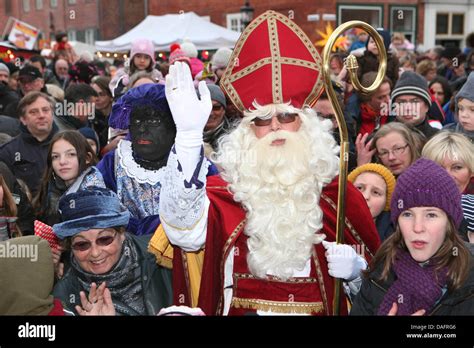 The Dutch Santa Claus Called Sinterklaas And The Black Moor Stock
