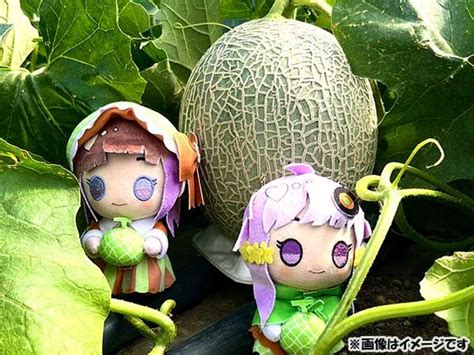夕張メロン 石黒千尋＆結月ゆかり「おしぐるみ」セットa 石黒千尋＆結月ゆかりコラボ 夕張メロンのことなら・ja夕張ギフトセンター