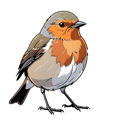 Robin Bird Vector Illustration Of A Bird On A White Background