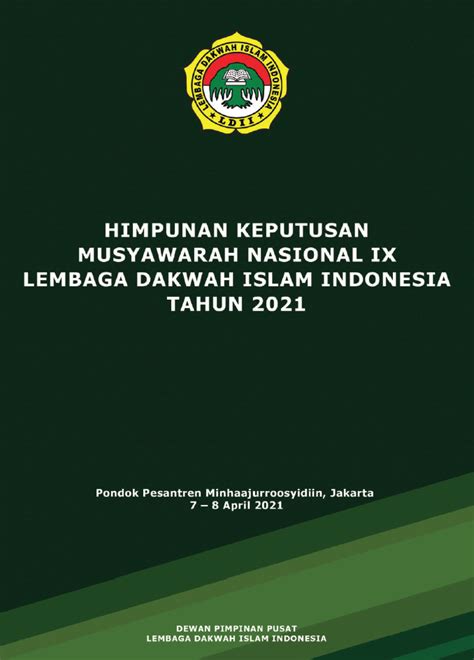 HIMPUNAN KEPUTUSAN MUNAS LDII 2021 Lembaga Dakwah Islam Indonesia