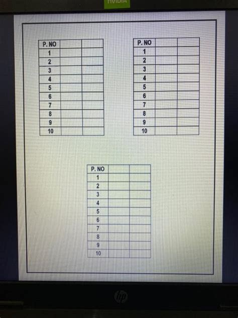 Begin Tabular C C C Hline P NO Hline 1 Chegg