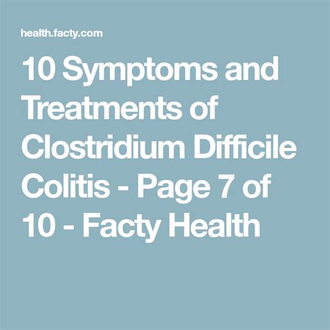 C Diff Symptoms Of Disease