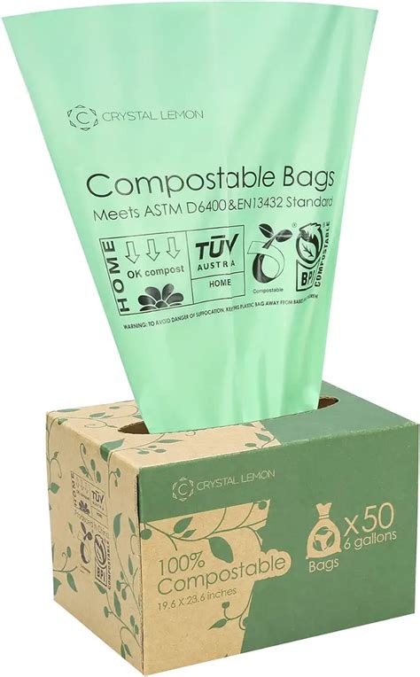 C Crystal Lemon Counts Compostable Trash Bags Gallon Heavy Duty Trash Bags And Kitchen