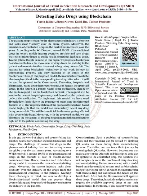 Detecting Fake Drugs Using Blockchain Pdf Electronic Health Record