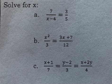 Solved Solve For X C Chegg Com