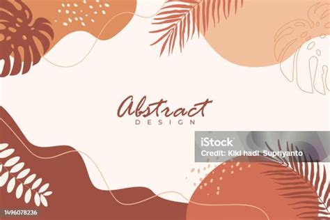 Tangan Digambar Abstrak Botani Dengan Bentuk Organik Latar Belakang