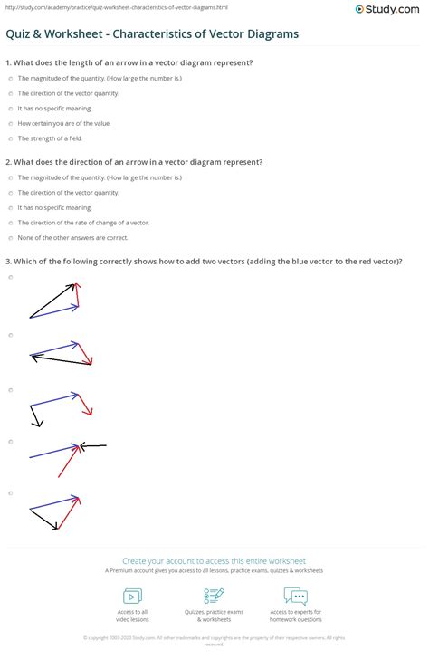 Quiz Worksheet Characteristics Of Vector Diagrams Study