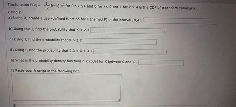 Solved The Function Fx3216−x⋅x2 For 0≤x≤4 And 0 For X
