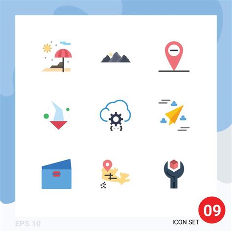 Set Of 9 Vector Flat Colors On Grid For Development Coding Minus Cloud