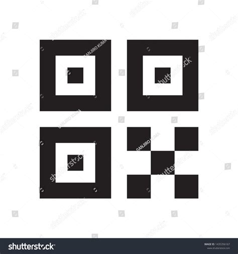 qr code icon stroke outline style stock vector royalty free