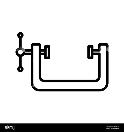 Vice Clamp Icon Linear Logo Mark Set Collection In Black And White For Web Stock Vector Image