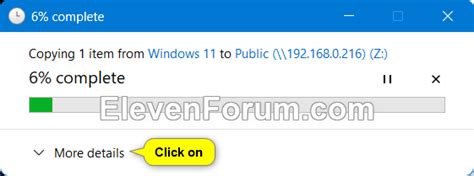 Show Fewer Details Or More Details In File Transfer Dialog In Windows Windows Forum