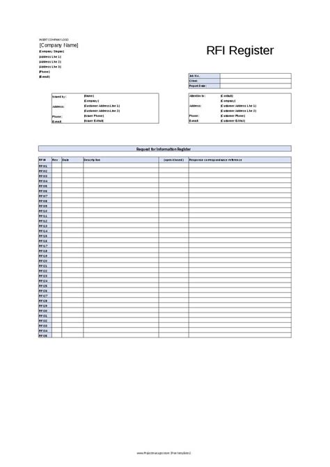 Request For Information RFI Free Register PROJECT MANAGEMENT Etsy