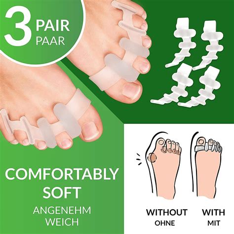 Toe Separator 3 Pairs Silicone Toe Spreader For Hallux Valgus