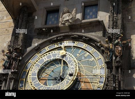 prague astronomical clock detailed astronomical clock face with golden