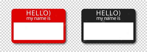 Premium Vector Red And Black Label Sticker Set Hello My Name Is
