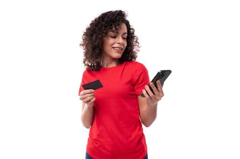 Premium Photo Year Old Slim Brunette Woman Dressed In A Red Basic