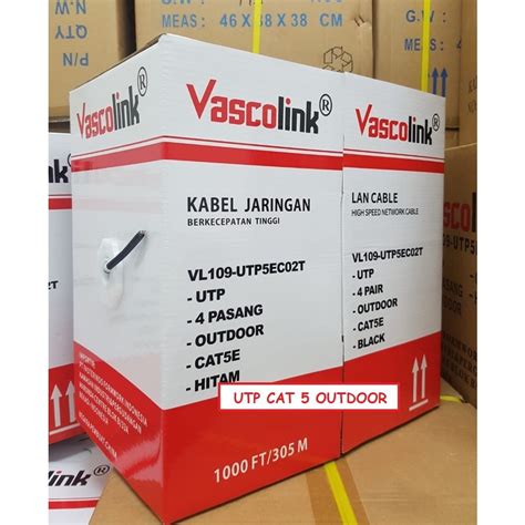 Jual Kabel LAN UTP Cat E Outdoor Vascolink Warna Hitam Black Meter Shopee Indonesia