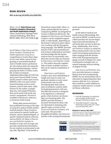 PDF Data Science And Predictive Analytics Biomedical And Health