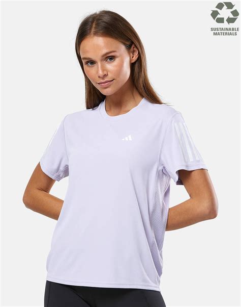 Adidas Womens Own The Run T Shirt Purple Life Style Sports Uk